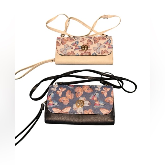 Bags | Butterfly Print Crossbody Bag Bundle Dark Blueeuc Bone Color ...